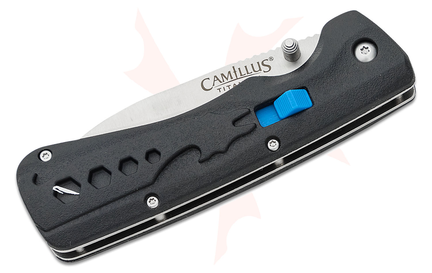 Camillus Inject Folding Knife 3.5" Satin Drop Point Blade, Black GFN ...