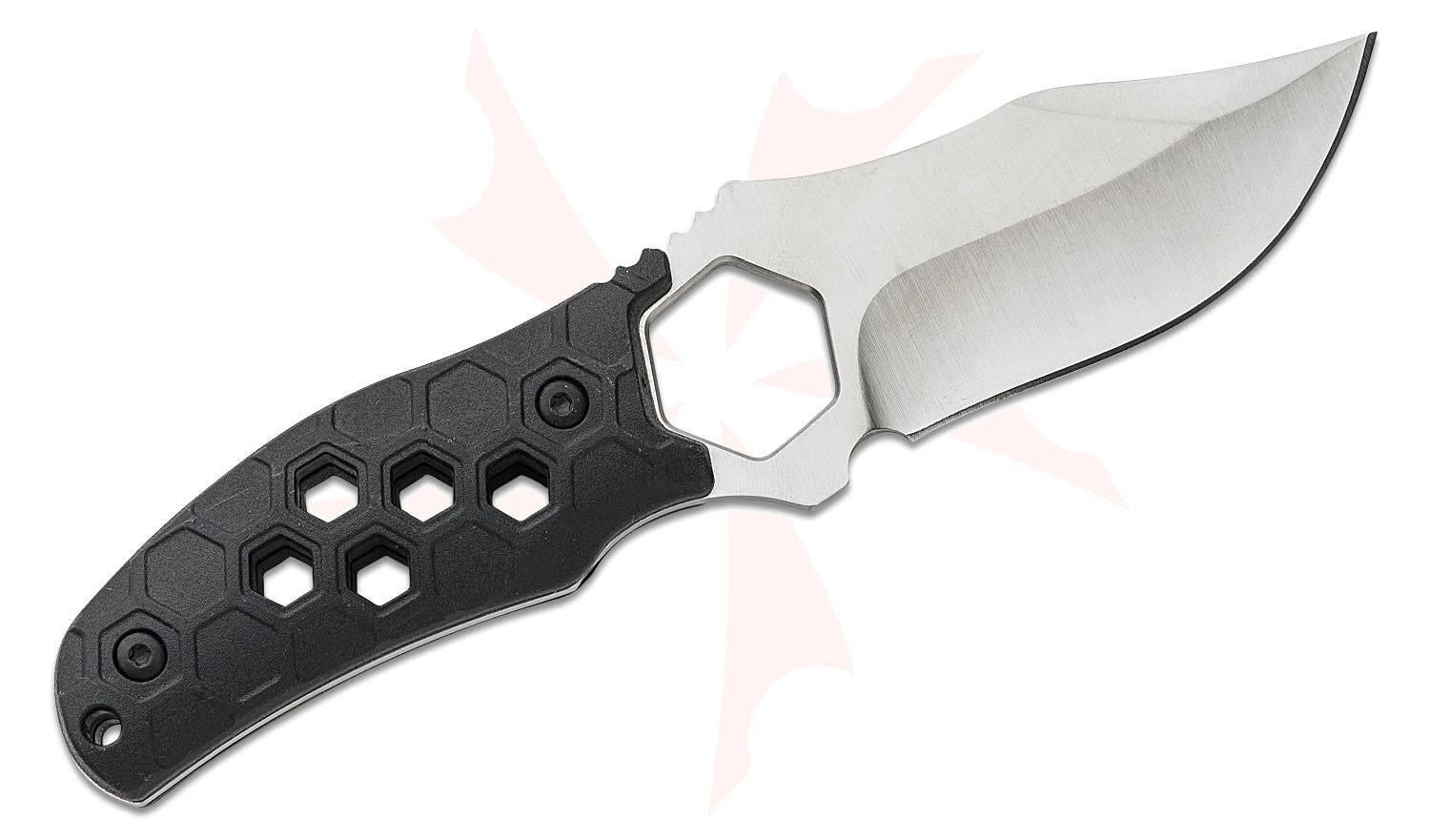Camillus Comb Fixed Blade Knife 3.5" Satin Clip Point Blade, Black ...