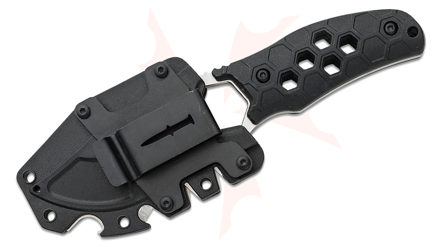 Camillus Comb Fixed Blade Knife 3.5" Satin Clip Point Blade, Black ...