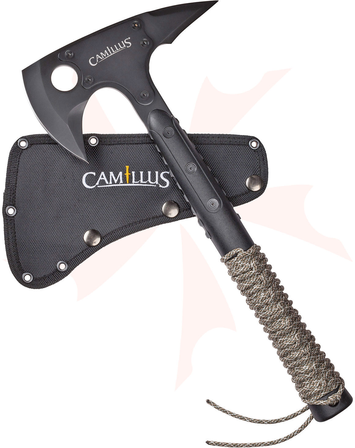 Camillus 19150 Sin Tomahawk 15" Overall, GFN Handle with Paracord Wrap ...