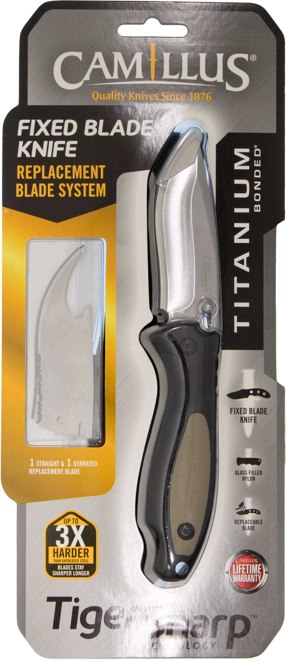 Camillus TigerSharp Fixed Blade Replacement System, Glass-Filled Nylon ...
