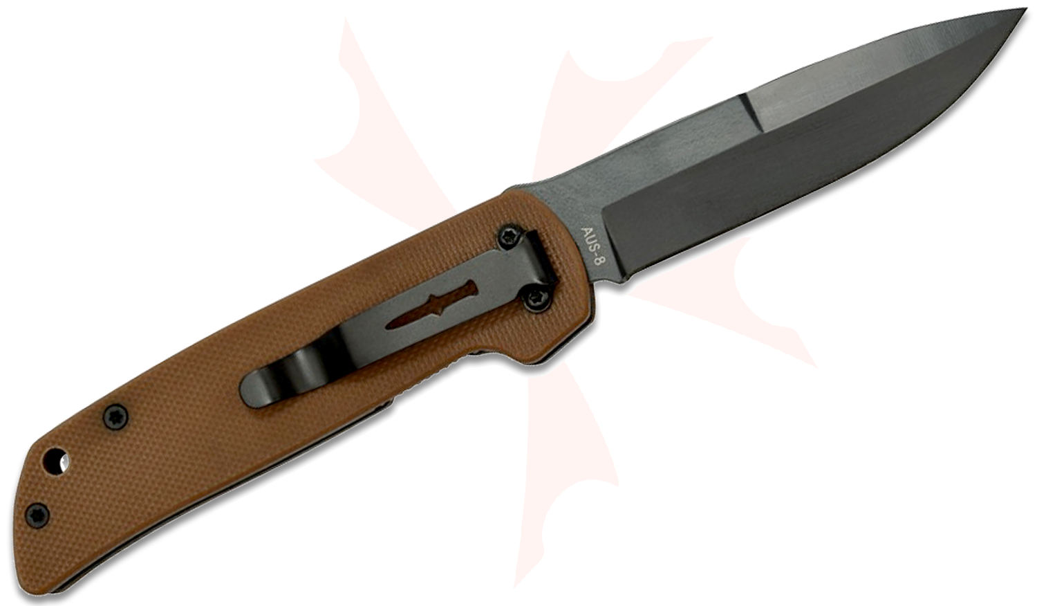 Camillus Cuda Mini Flipper Knife 3" Black Drop Point Blade, Brown G10 ...