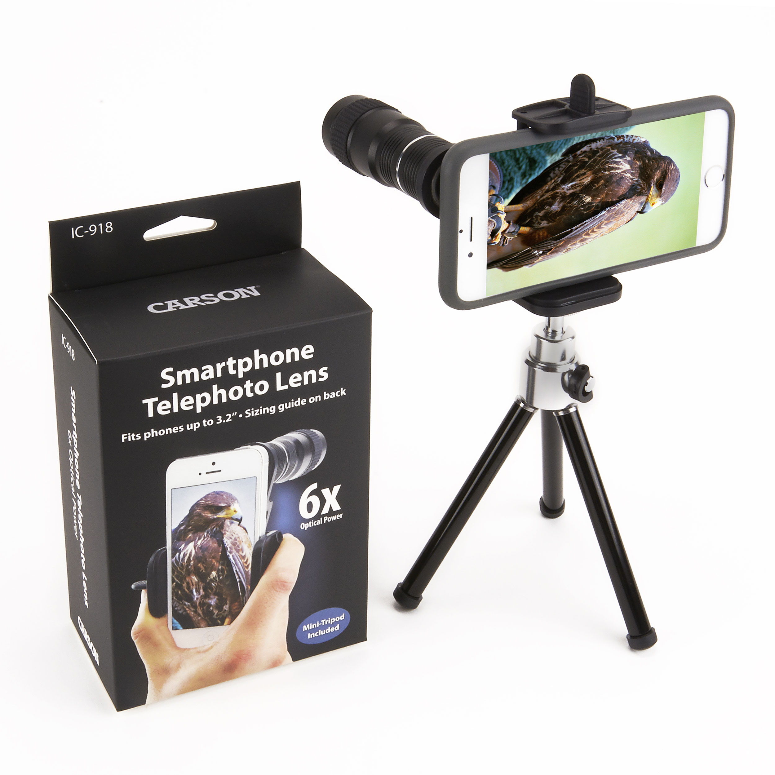 Carson Optical IC-918 HookUpz Smartphone Telephoto Lens, Adapter and ...