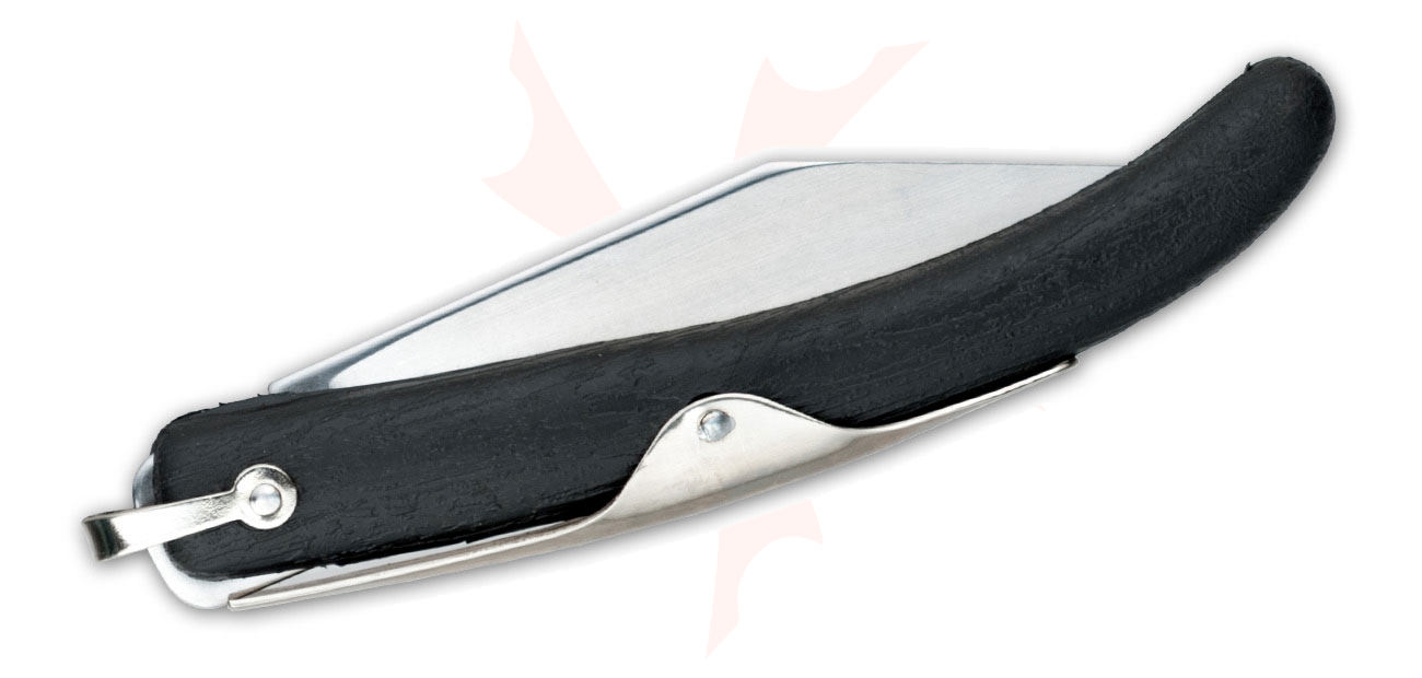 Okapi Big Sable Folding Knife 3.75" 1055 Carbon Blade, Black Plastic ...