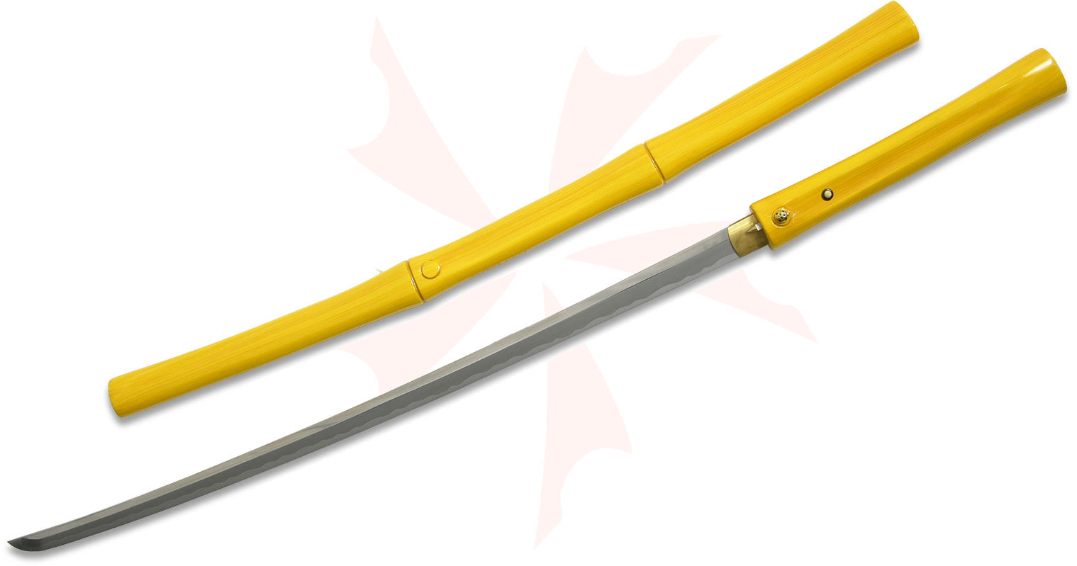 CAS Hanwei Bamboo Katana 27.25" Blade, Yellow Handle - KnifeCenter ...