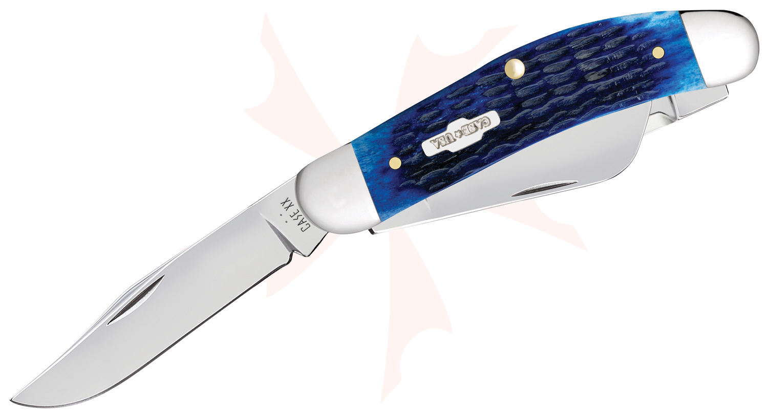 Case Tony Bose Rogers Corn Cob Jigged Blue Bone Sowbelly Pocket Knife 3 ...