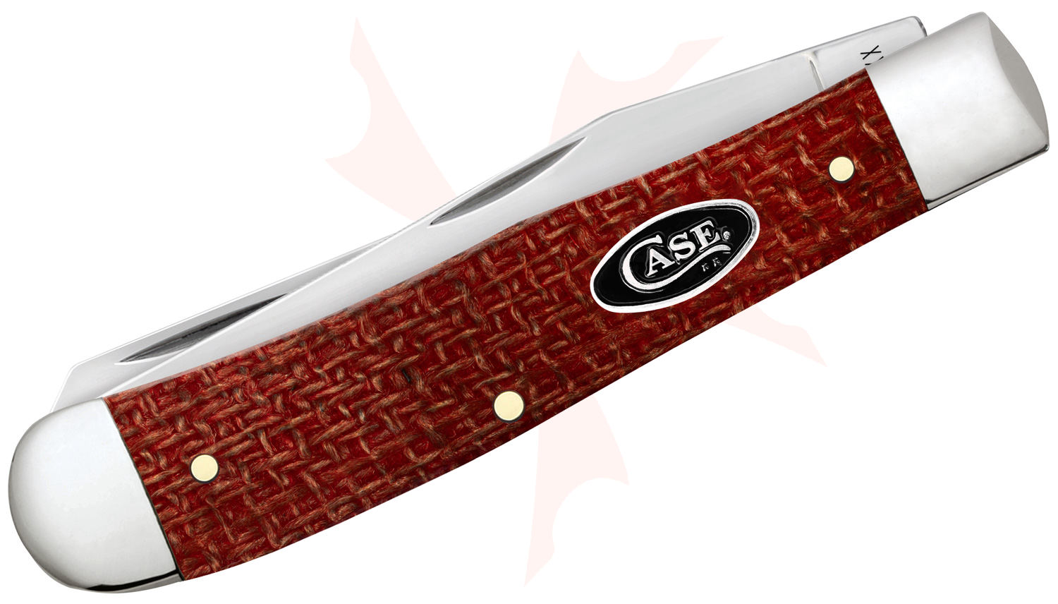Case Dark Red Burlap Micarta Trapper Pocket Knife 4.13" Closed (10254 ...