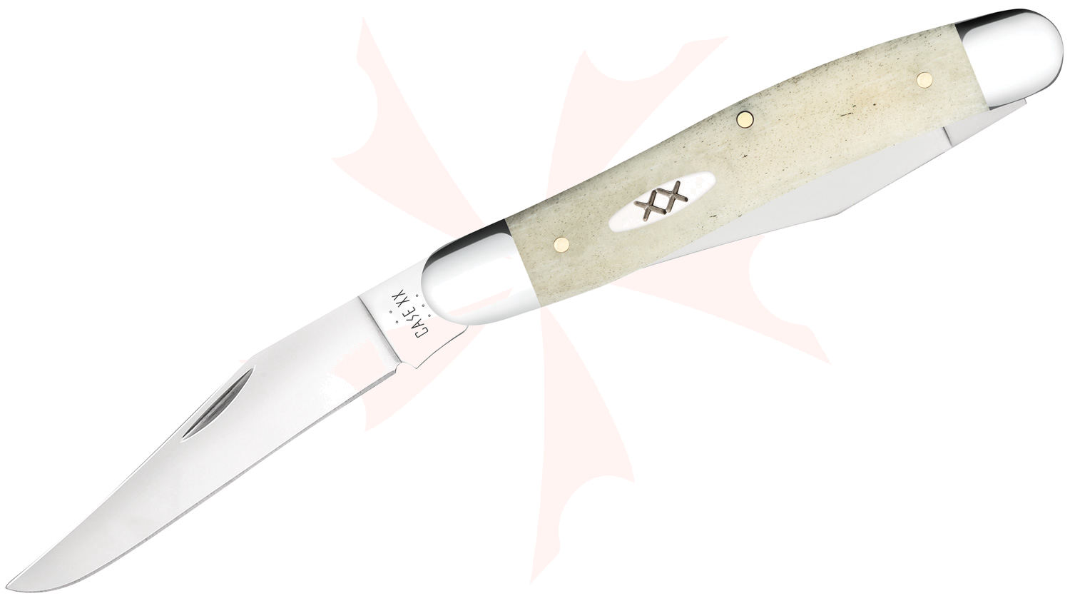 Case Smooth Natural Bone Muskrat Pocket Knife 3.88" Closed (MUSKRAT SS ...