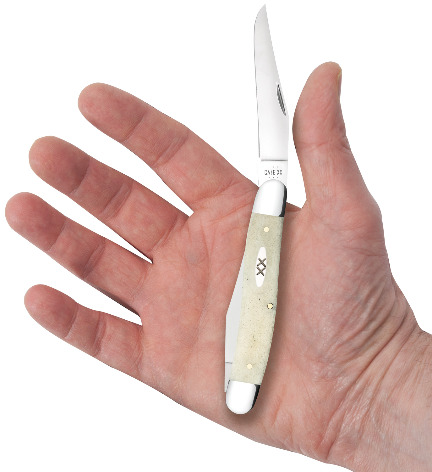 Case Smooth Natural Bone Muskrat Pocket Knife 3.88" Closed (MUSKRAT SS ...