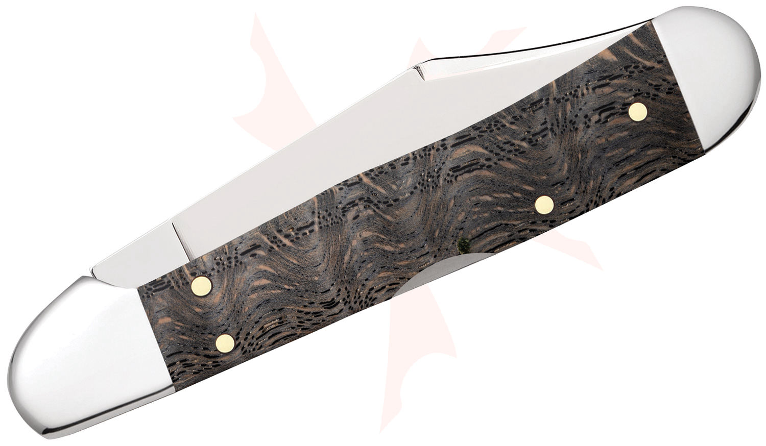 Case Smooth Black Curly Oak Mini CopperLock Pocket Knife 3.63" Closed ...