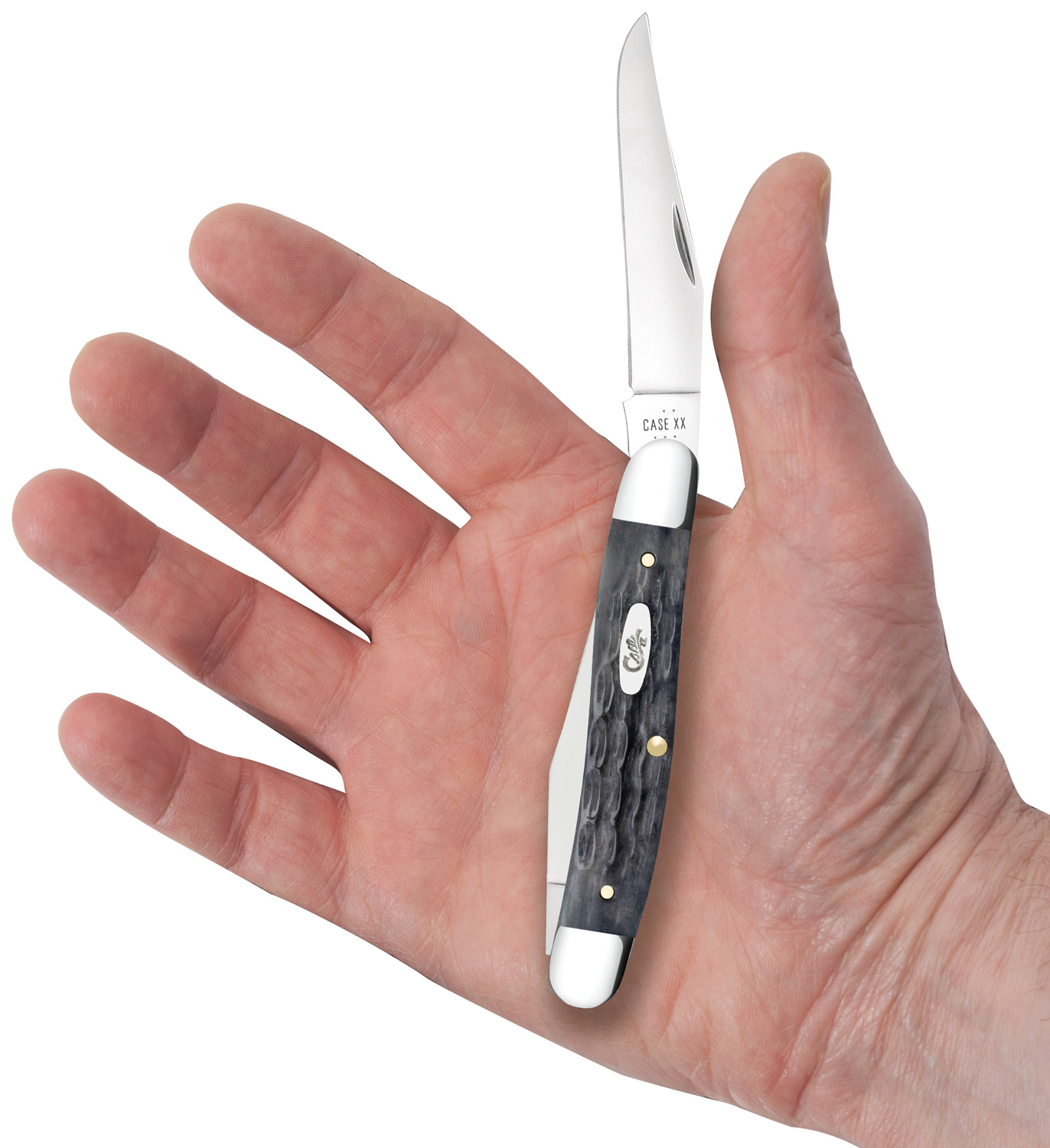 Case Pocket Worn Crandall Jig Gray Bone Muskrat 3.88" Closed (MUSKRAT ...