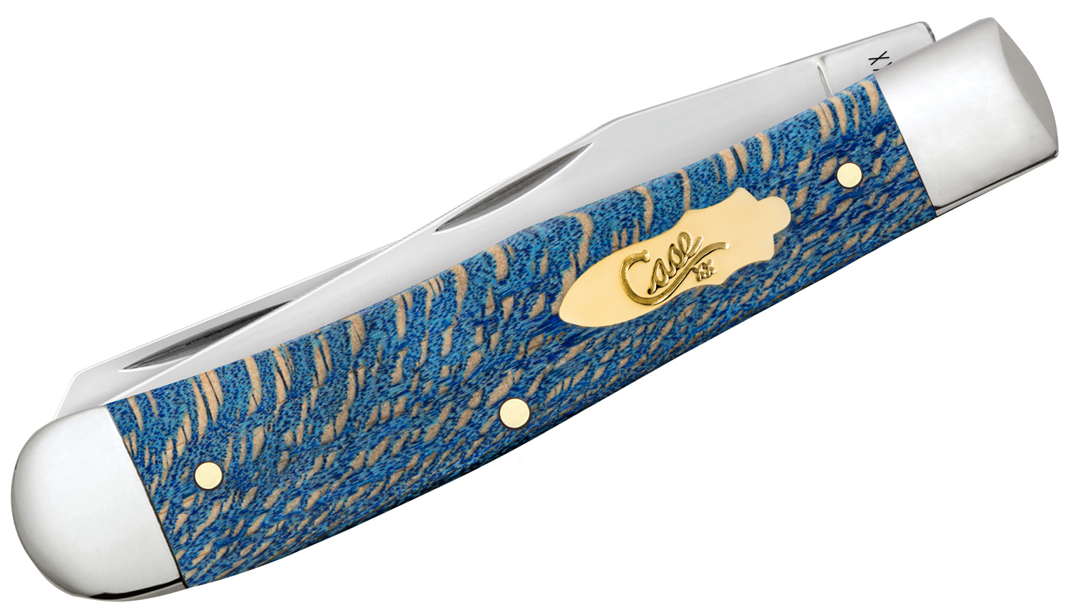 Case Smooth Blue Sycamore Wood Trapper Pocket Knife 4.13" Closed (7254 ...
