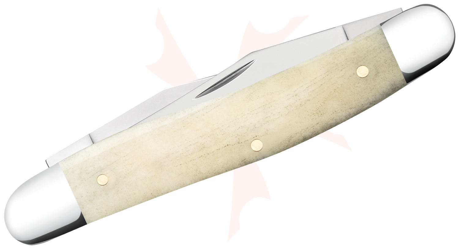 Case Star Spangled Embellished Smooth Natural Bone Muskrat Pocket Knife ...