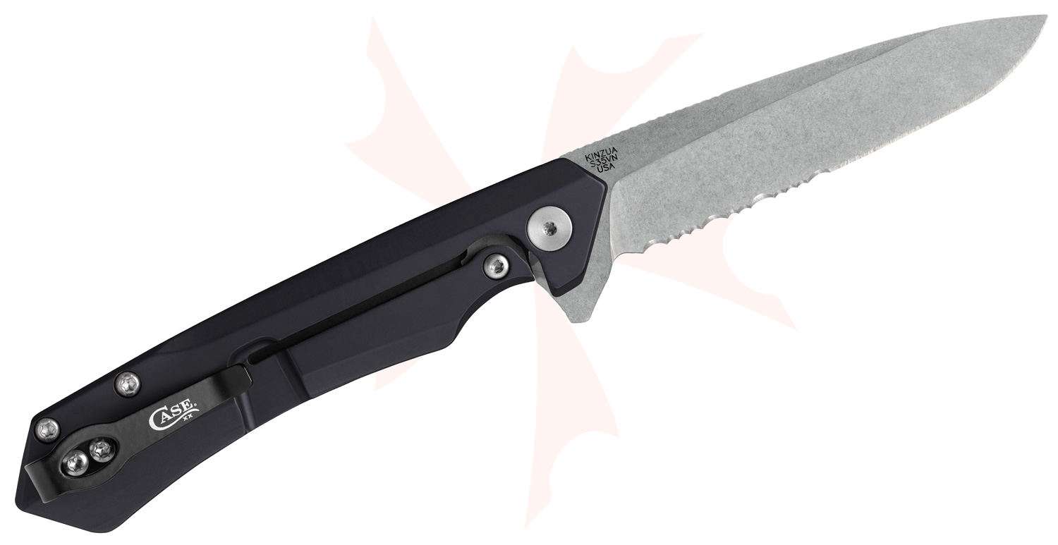 Case Kinzua Flipper Knife 3.4" CPM-S35VN Stonewashed Combo Spear Point ...