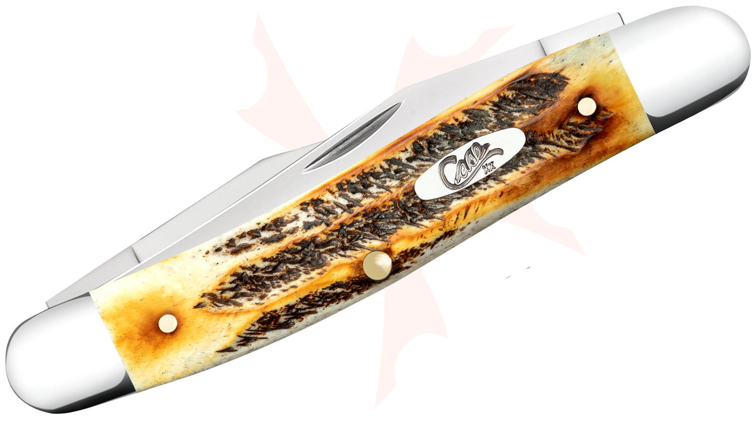 Case 6.5 Burnt Bone Stag Muskrat Pocket Knife 3.88" Closed (MUSKRAT SS ...