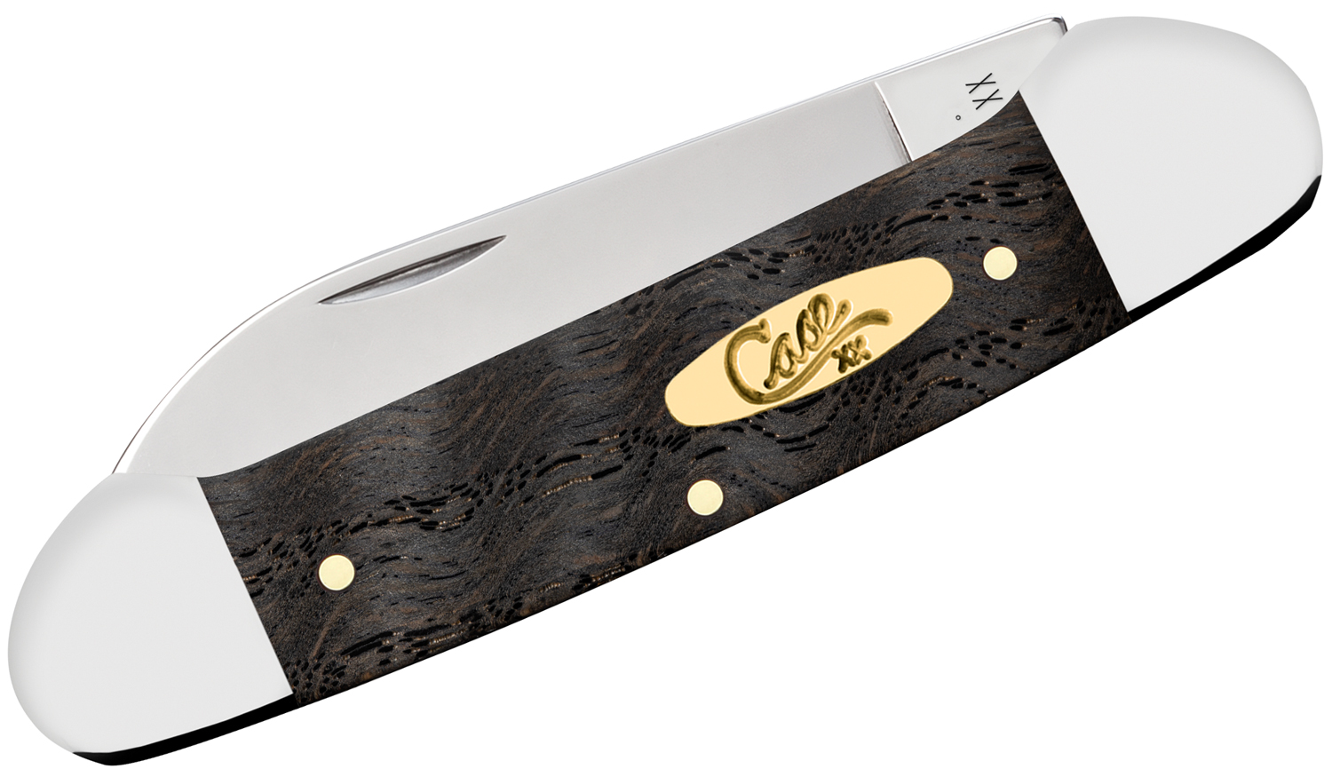 Case Smooth Black Curly Oak Canoe Pocket Knife 3.63" Closed (72131 SS ...