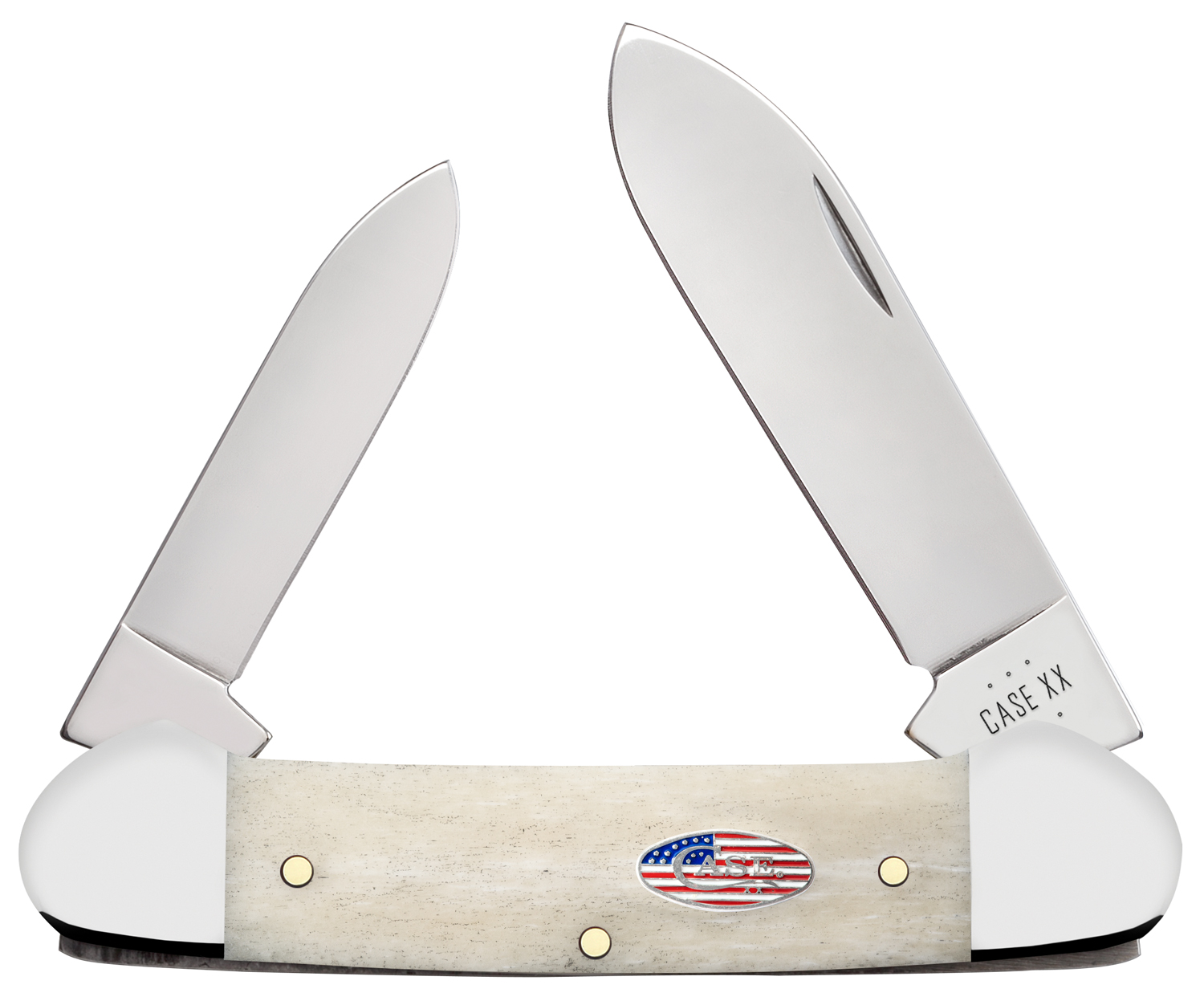 Case Smooth Natural Bone American CS Canoe Pocket Knife 3.63" Closed ...