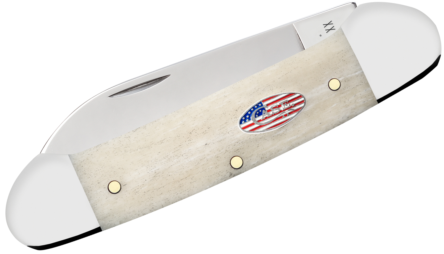 Case Smooth Natural Bone American CS Canoe Pocket Knife 3.63" Closed ...