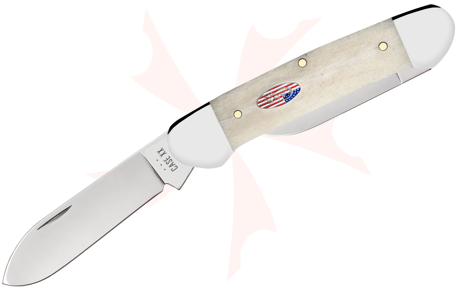 Case Smooth Natural Bone American CS Canoe Pocket Knife 3.63" Closed ...