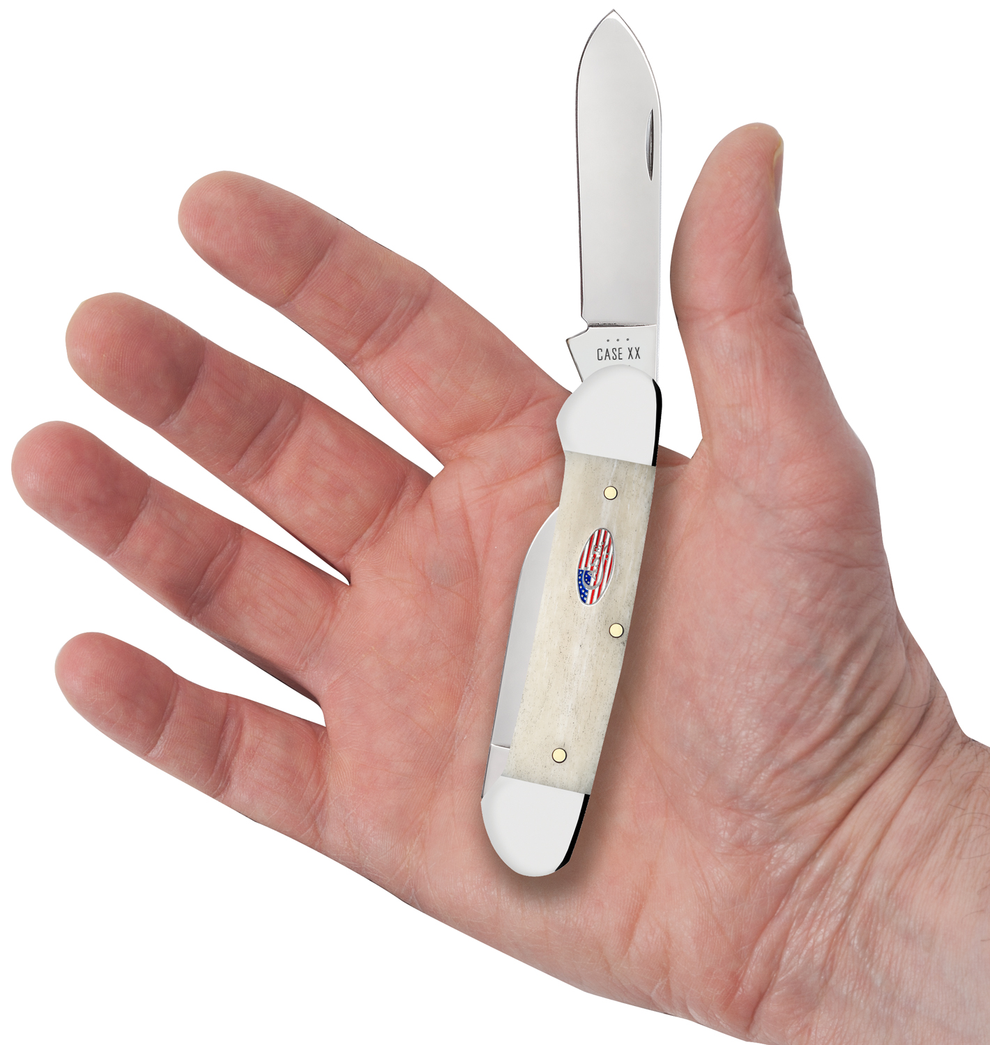 Case Smooth Natural Bone American CS Canoe Pocket Knife 3.63" Closed ...