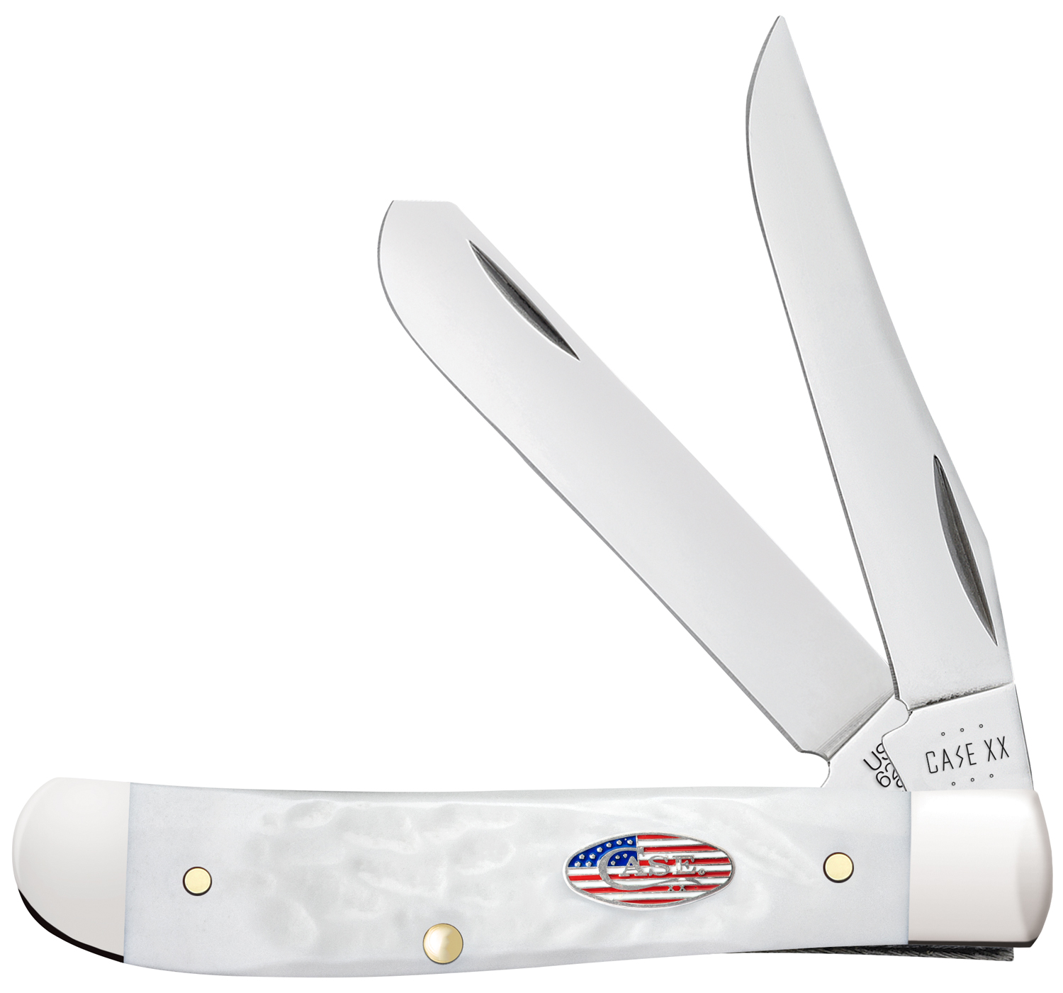 Case Rough Jigged White Synthetic Mini Trapper Pocket Knife 3.5" Closed ...