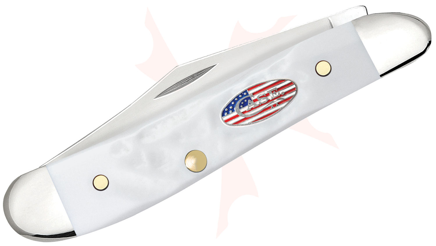 Case Rough Jigged White Synthetic Peanut Pocket Knife 2.88" Closed ...