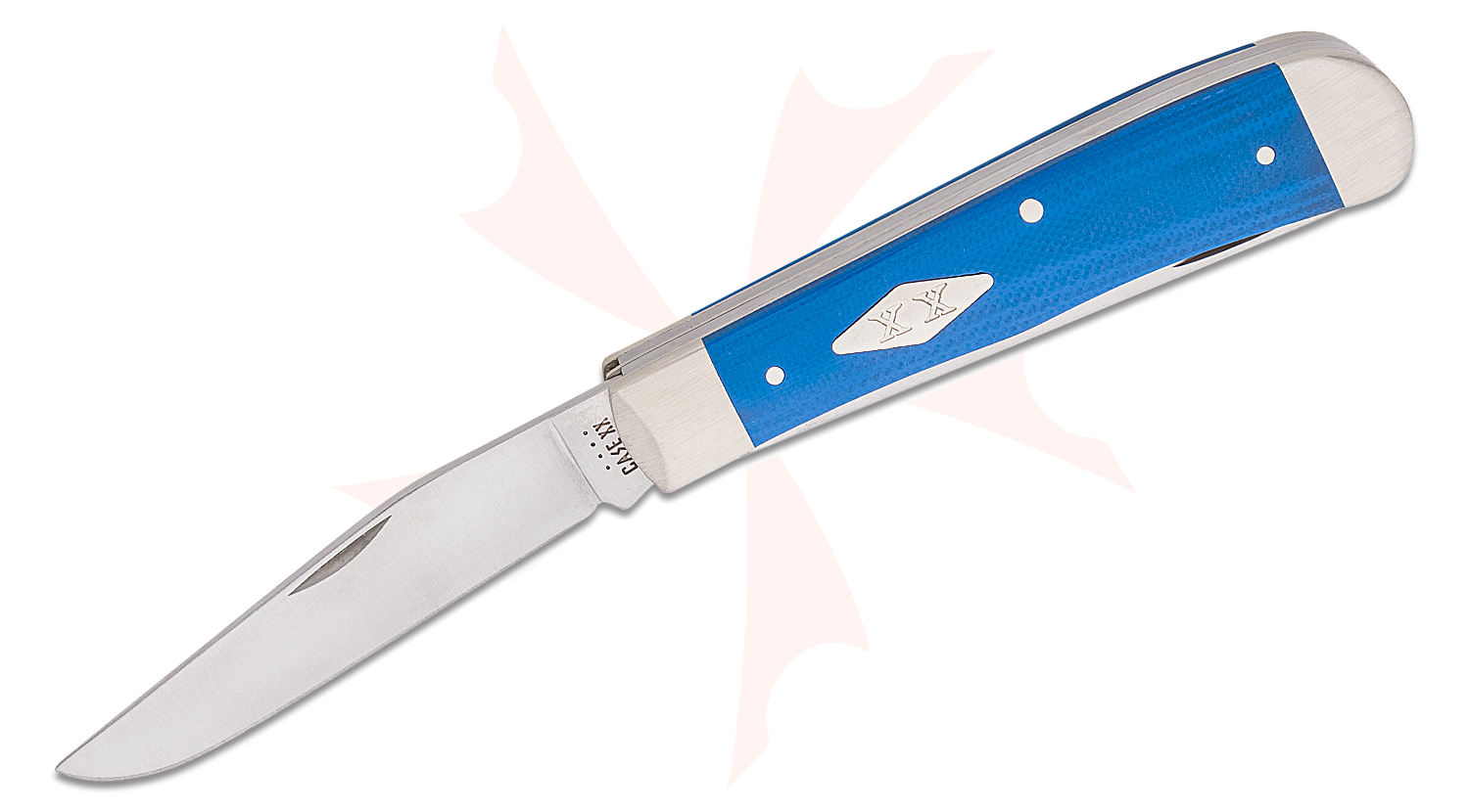 Case Smooth Blue G10 Trapper Pocket Knife 4.13" Closed (10254 SS ...