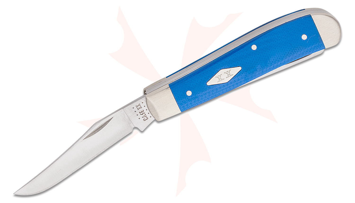 Case Smooth Blue G10 Mini Trapper Pocket Knife 3.5" Closed (10207 SS) - KnifeCenter - 16751
