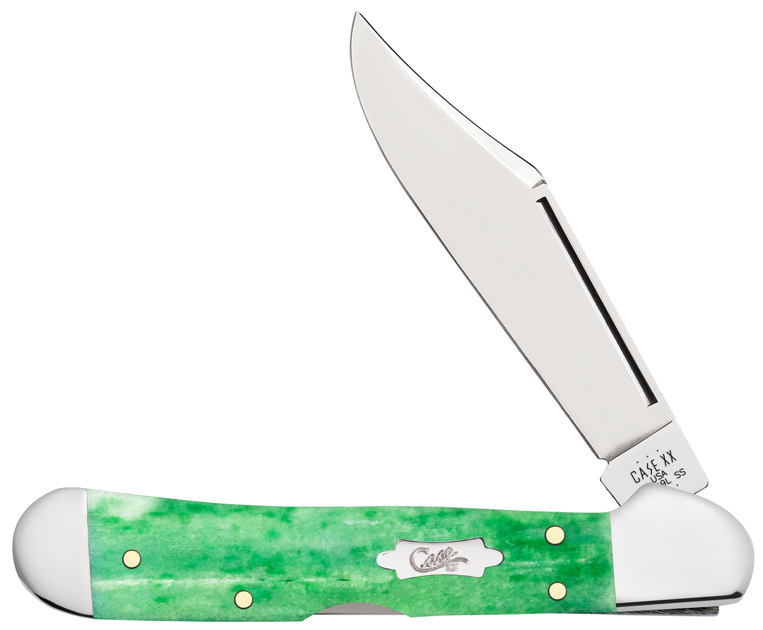 Case Smooth Emerald Green Bone Mini CopperLock 3.88" Closed (61749L SS ...