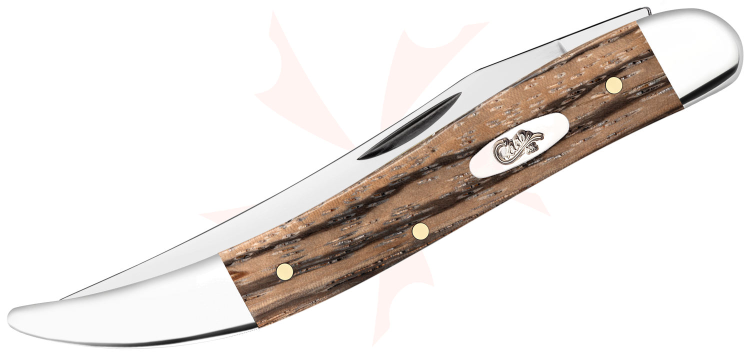 Case Smooth Natural Zebra Wood Medium Texas Toothpick Pocket Knife 4.25 ...