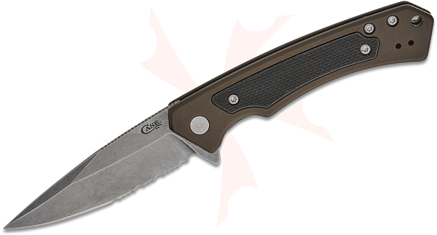 Case Marilla Flipper Knife 3.4" CPM-S35VN Stonewashed Combo Drop Point ...