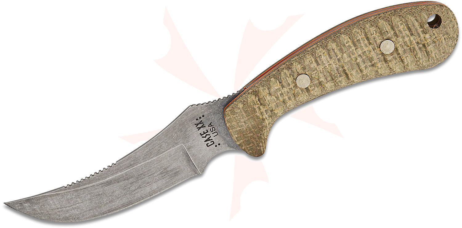 Case Ridgeback Hunter Fixed Blade Knife 4.13" Stonewashed Skinner Blade ...
