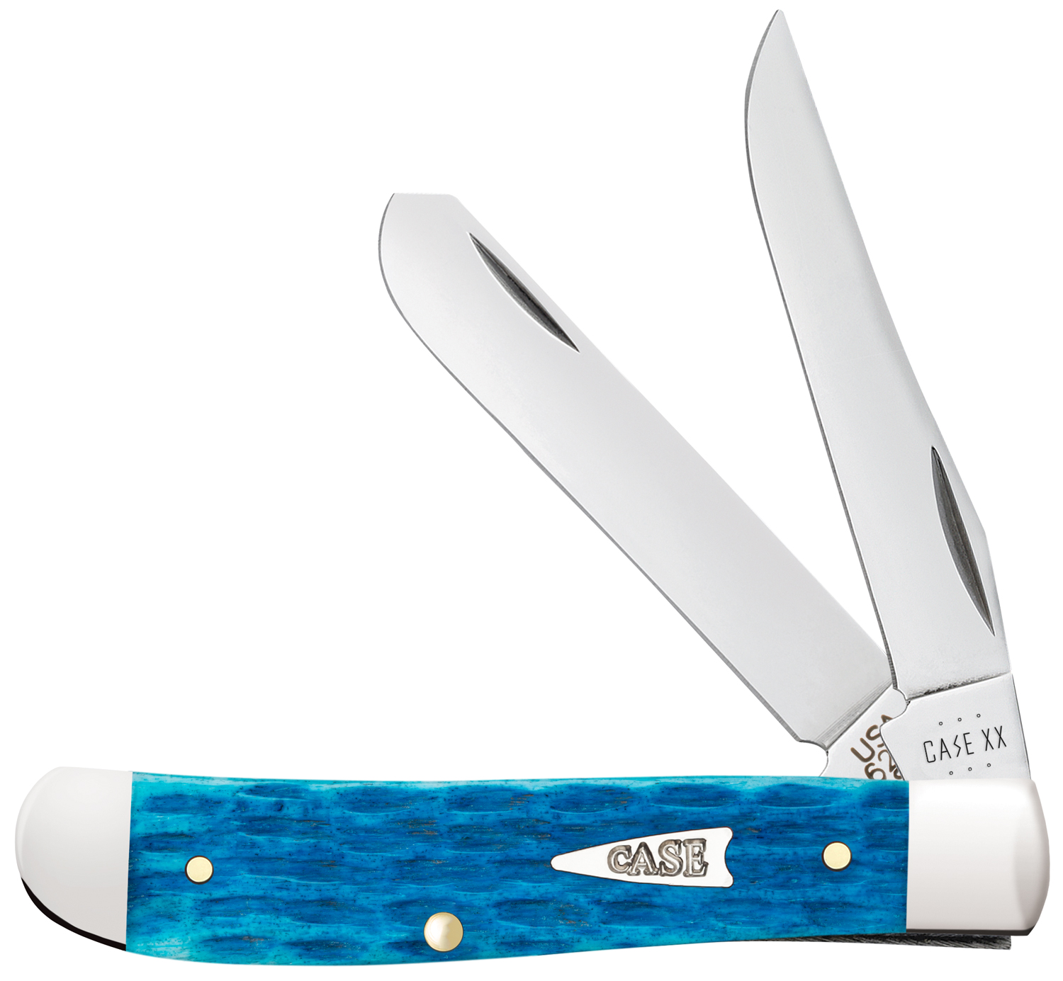 Case Crandall Jig Sky Blue Bone Mini Trapper Pocket Knife 3.5" Closed ...