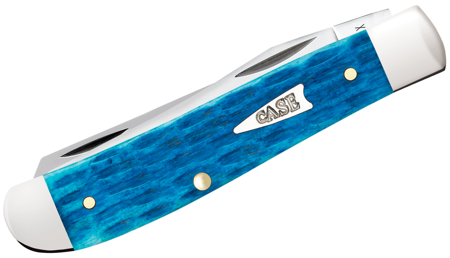 Case Crandall Jig Sky Blue Bone Mini Trapper Pocket Knife 3.5" Closed ...