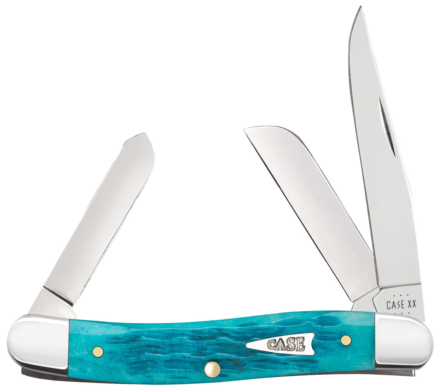Case Crandall Jig Sky Blue Bone Medium Stockman Pocket Knife 3.63 ...