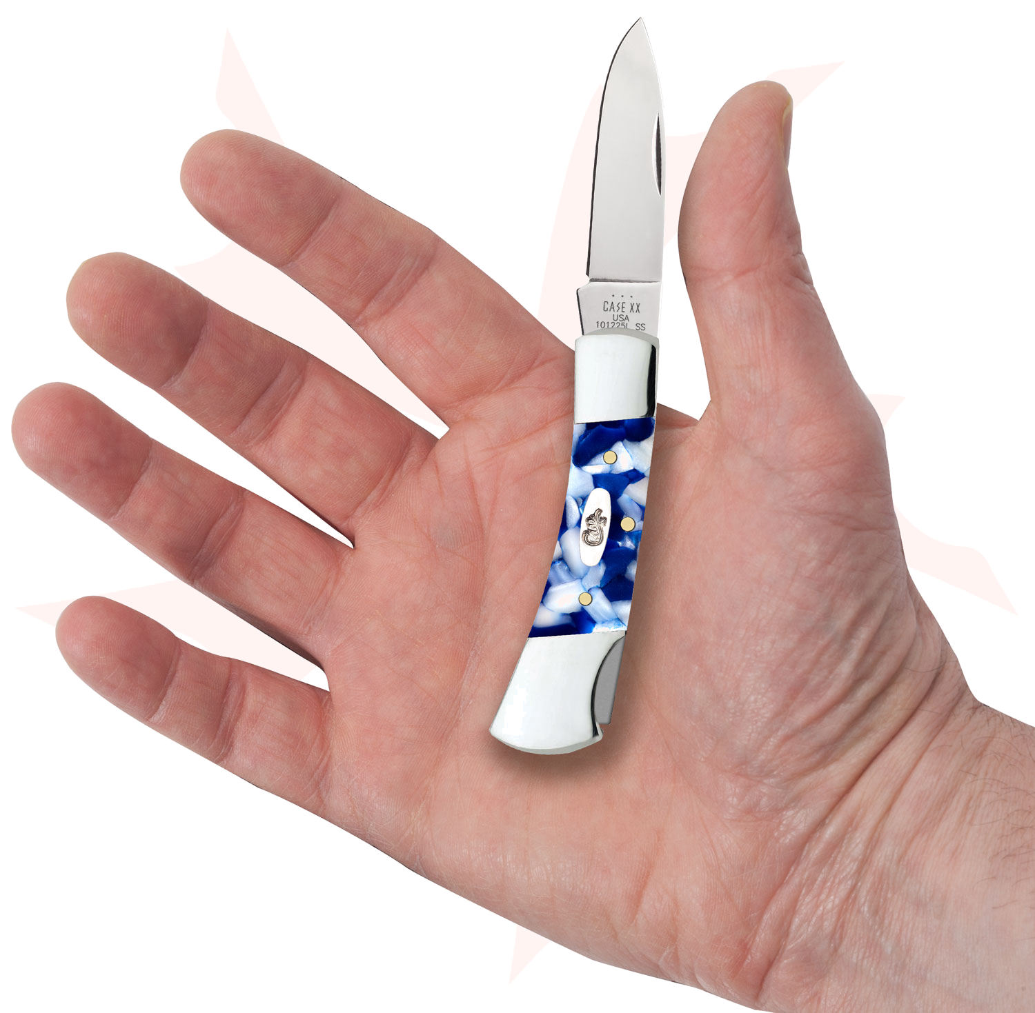 Case Smooth Blue Crackle Kirinite Lockback Pocket Knife 3" Closed ...