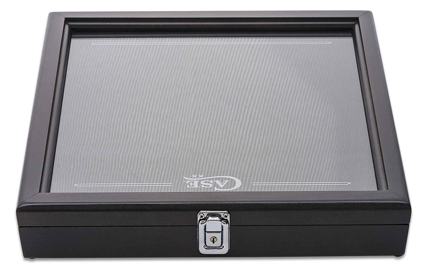 Case Small Black/Gray Wood Countertop Display Case 13" x 13" x 2 ...