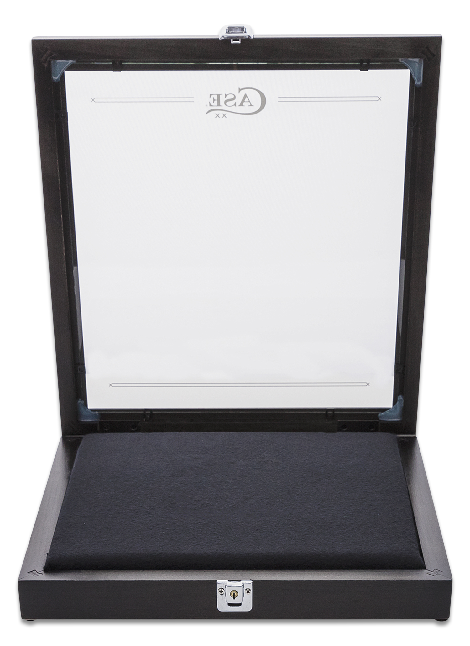 Case Small Black/Gray Wood Countertop Display Case 13" x 13" x 2 ...