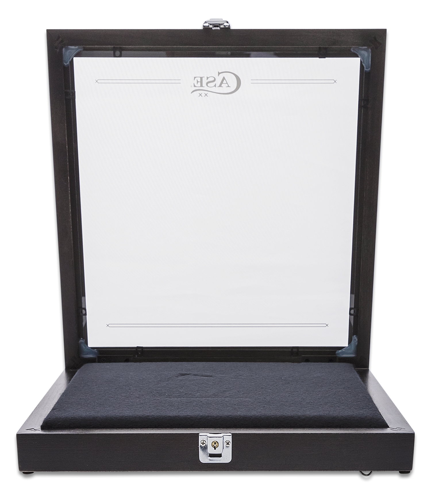 Case Small Black/Gray Wood Countertop Display Case 13" x 13" x 2 ...