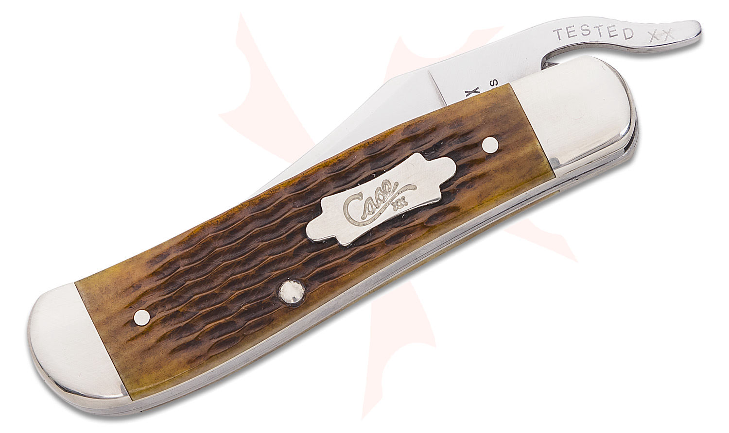 Case Rogers Corn Cob Jig Antique Bone RussLock 4.13" Closed (61953L SS ...