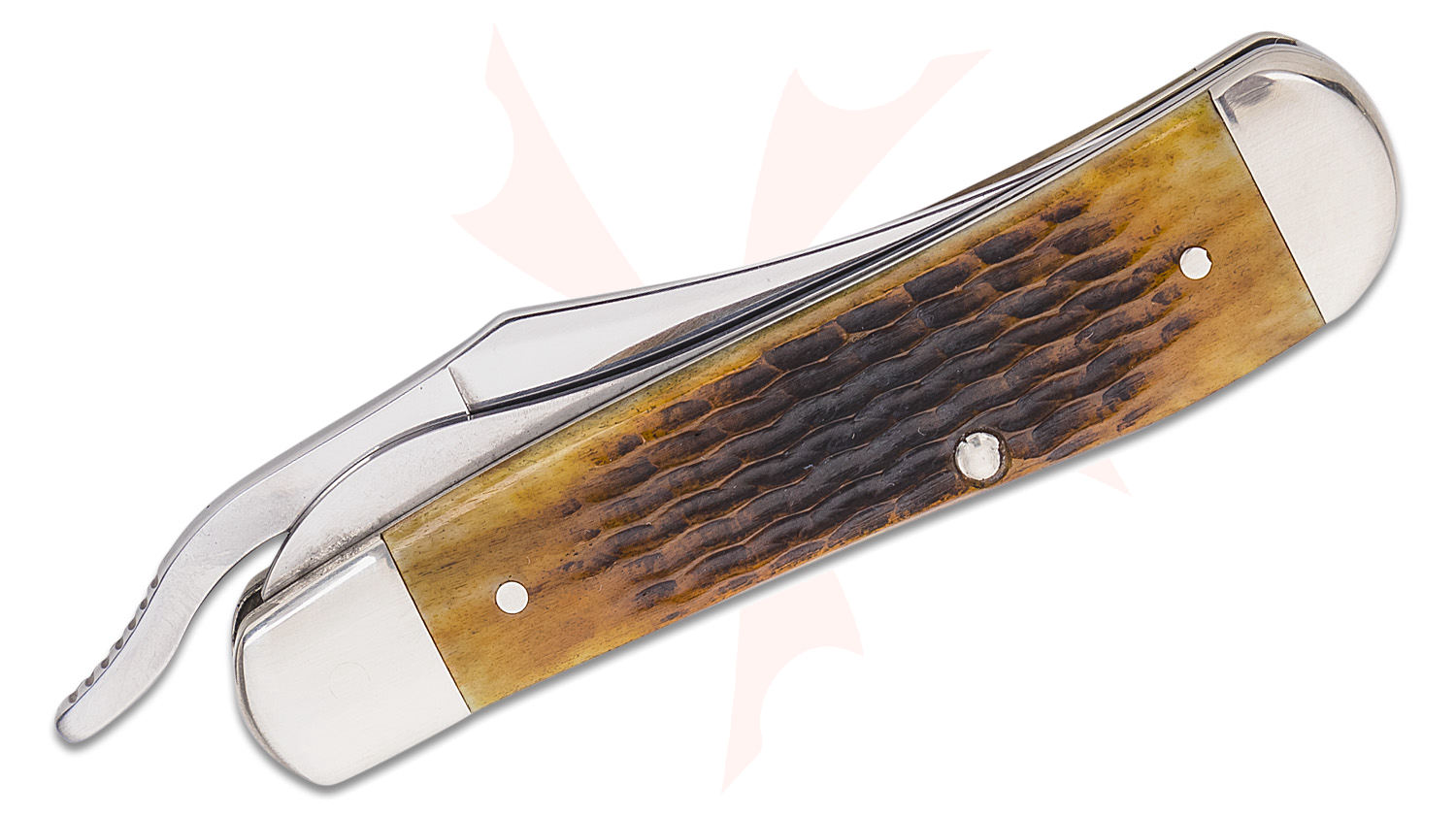 Case Rogers Corn Cob Jig Antique Bone RussLock 4.13" Closed (61953L SS) - KnifeCenter - 52850 ...