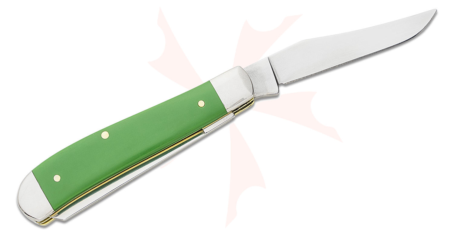 Case Smooth Green Synthetic Mini Trapper Pocket Knife 3.5" Closed (4207 ...
