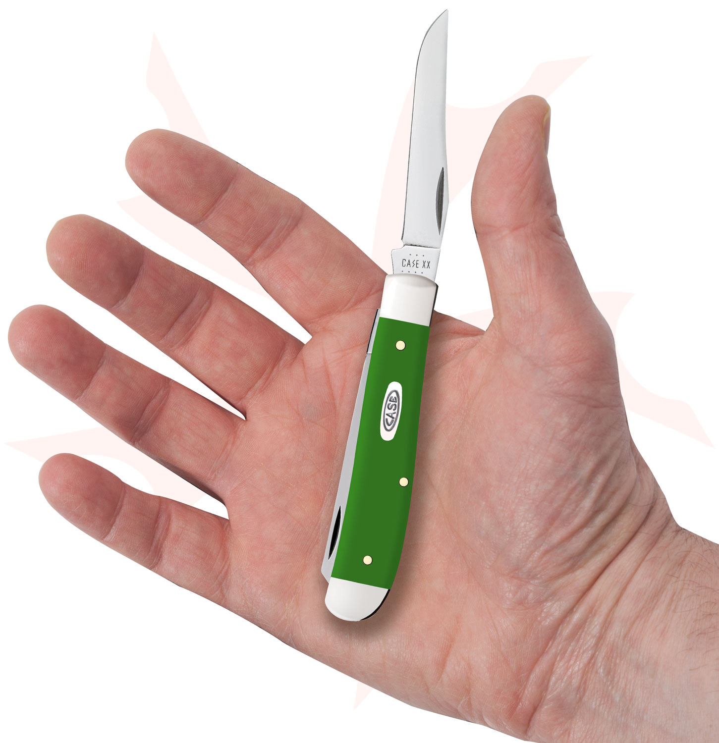 Case Smooth Green Synthetic Mini Trapper Pocket Knife 3.5" Closed (4207 ...