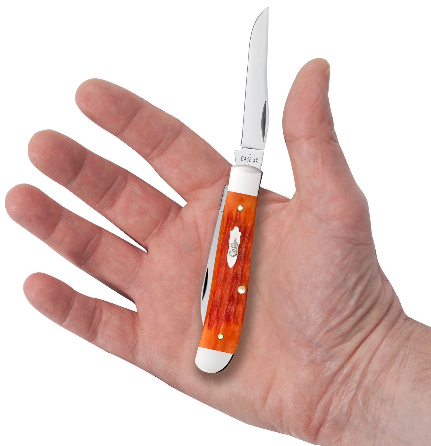 Case Crandall Jig Tequila Sunrise Bone Mini Trapper Pocket Knife 3.5 ...