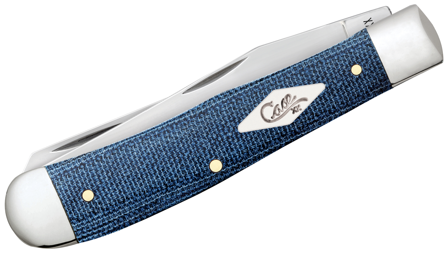 Case Smooth Blue Denim Canvas Laminate Trapper 4.13" Closed (10254 SS ...