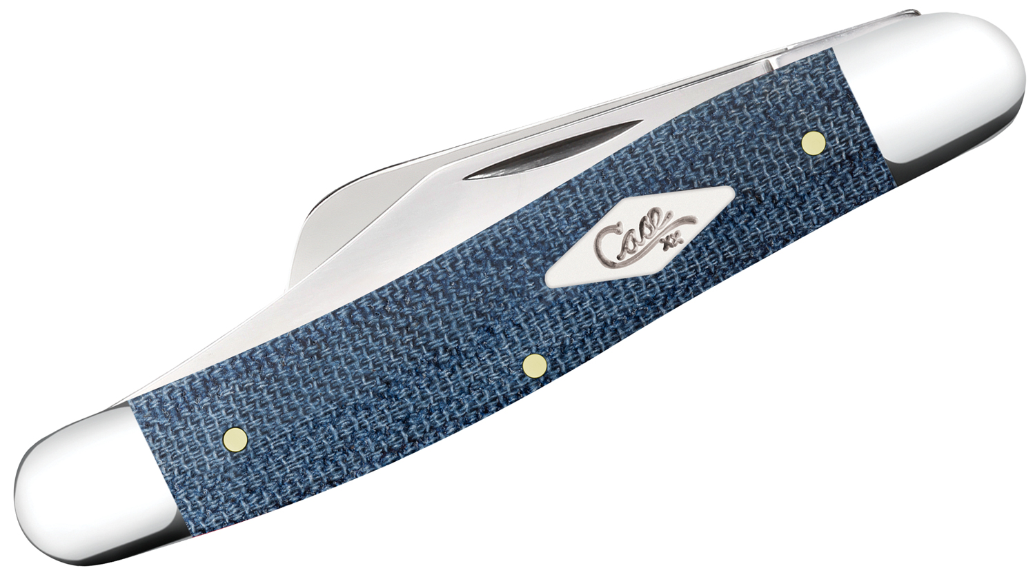 Case Smooth Blue Denim Canvas Laminate Stockman 3.88" Closed (10347 SS ...