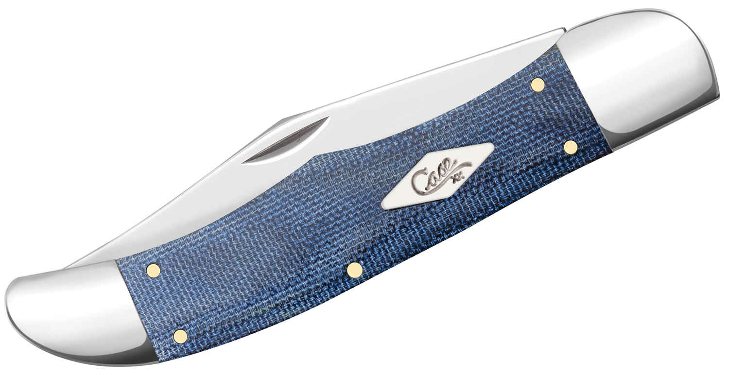 Case Smooth Blue Denim Canvas Laminate Folding Hunter 5.25" Closed ...