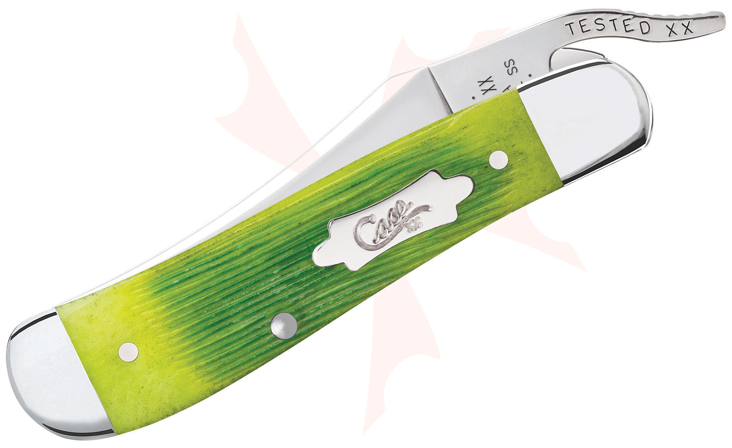 Case Barnboard Jig Lime Green Bone RussLock Pocket Knife 4.25" Closed ...