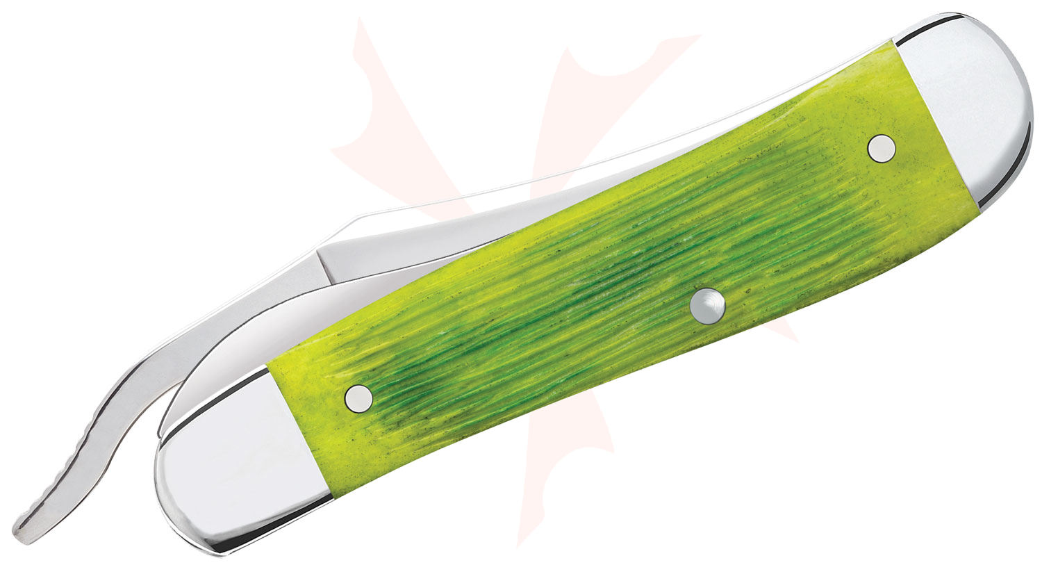 Case Barnboard Jig Lime Green Bone RussLock Pocket Knife 4.25" Closed ...