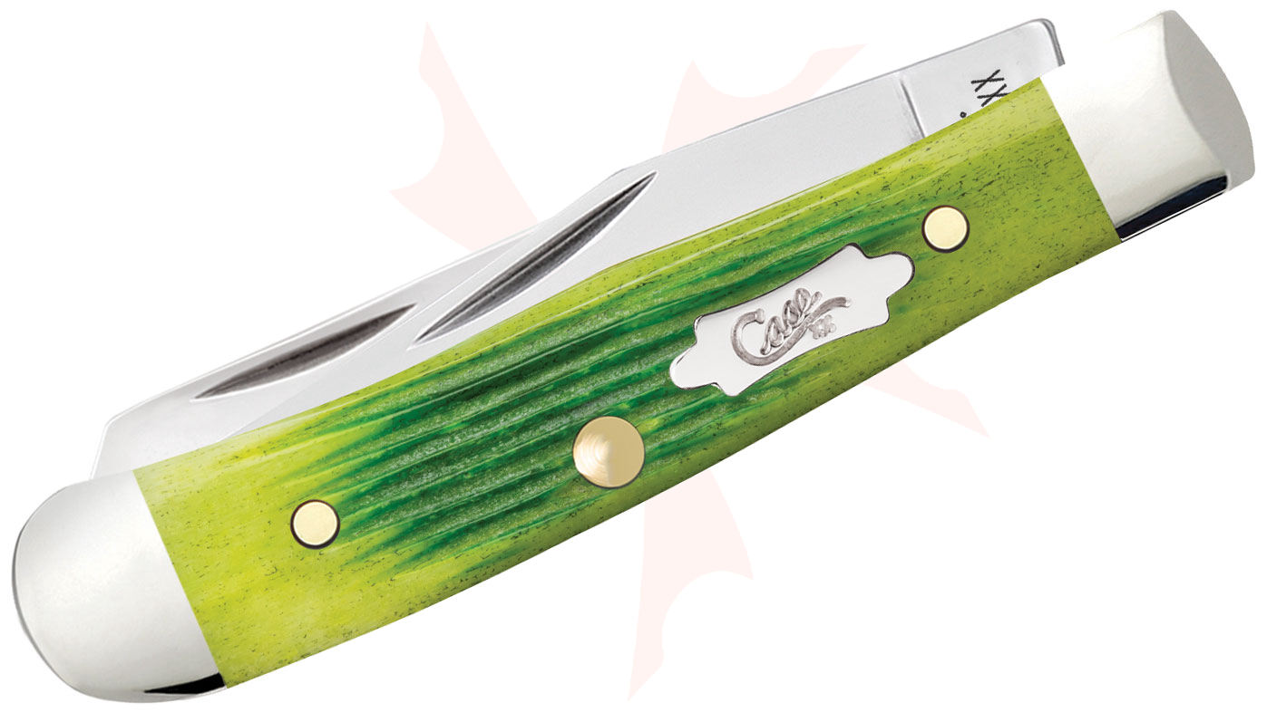 Case Barnboard Jig Lime Green Bone Tiny Trapper Pocket Knife 2.38 ...